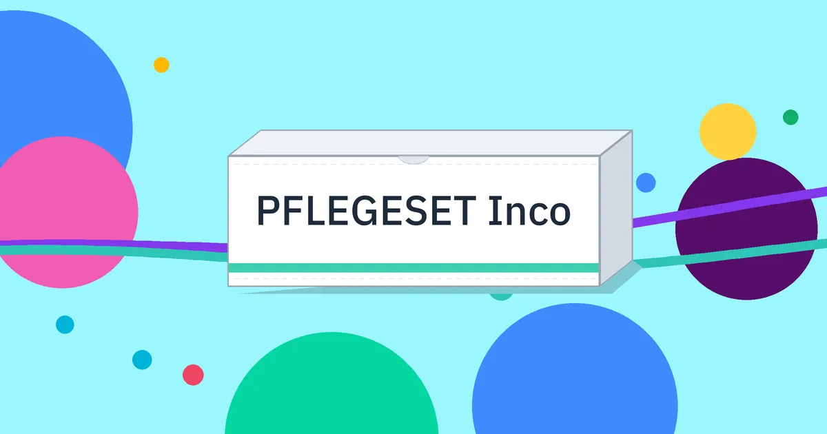Symbolbild: Packung mit der Aufschrift PFLEGESET Inco (PZN 11129139) – Verfügbarkeit und Bezug in Apotheken in Frankfurt am Main