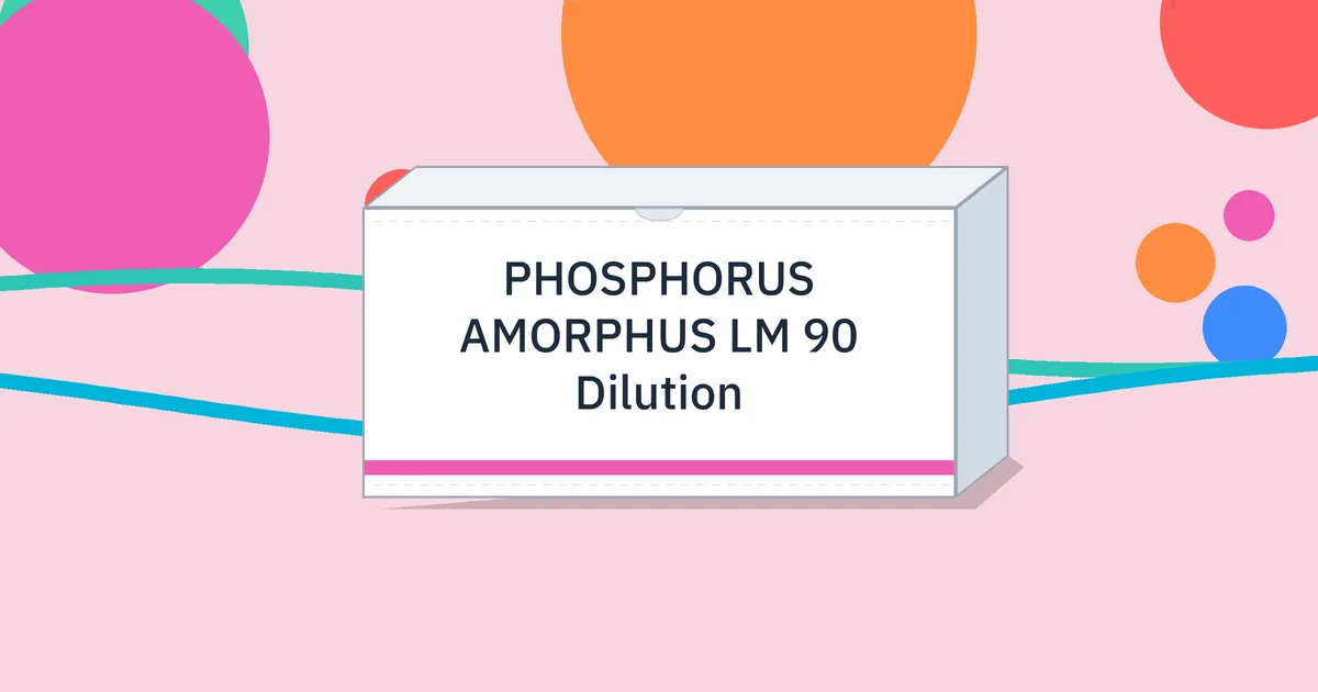 Symbolbild: Packung mit der Aufschrift PHOSPHORUS AMORPHUS LM 90 Dilution (PZN 13034673) – Verfügbarkeit und Bezug in Apotheken in Frankfurt am Main