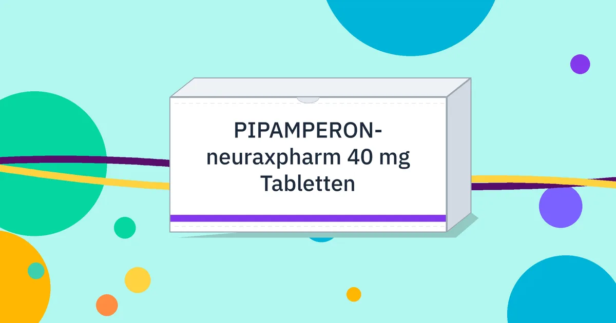 Symbolbild: Packung mit der Aufschrift PIPAMPERON-neuraxpharm 40 mg Tabletten (PZN 02572083) – Verfügbarkeit und Bezug in Apotheken in Frankfurt am Main