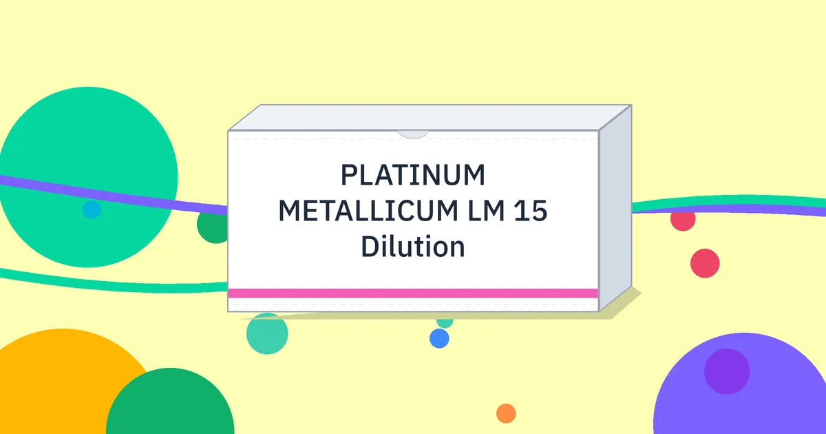 Symbolbild: Packung mit der Aufschrift PLATINUM METALLICUM LM 15 Dilution (PZN 13038406) – Verfügbarkeit und Bezug in Apotheken in Frankfurt am Main