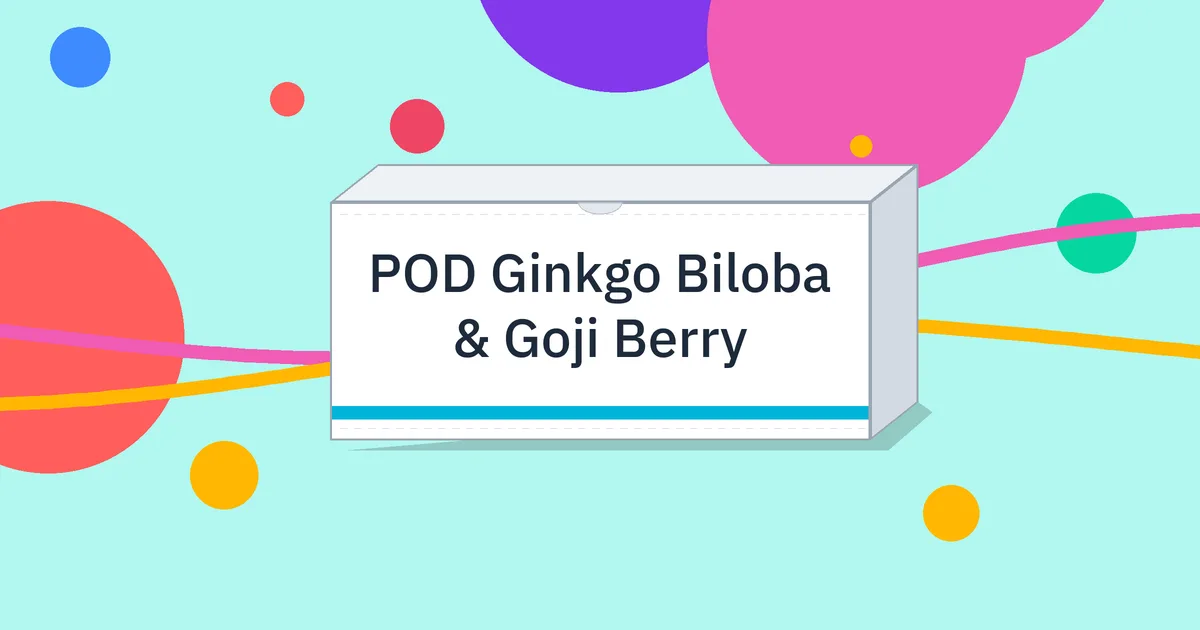 Symbolbild: Packung mit der Aufschrift POD Ginkgo Biloba & Goji Berry (PZN 18907628) – Verfügbarkeit und Bezug in Apotheken in Frankfurt am Main