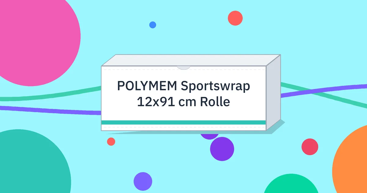 Symbolbild: Packung mit der Aufschrift POLYMEM Sportswrap 12x91 cm Rolle (PZN 19961570) – Verfügbarkeit und Bezug in Apotheken in Frankfurt am Main