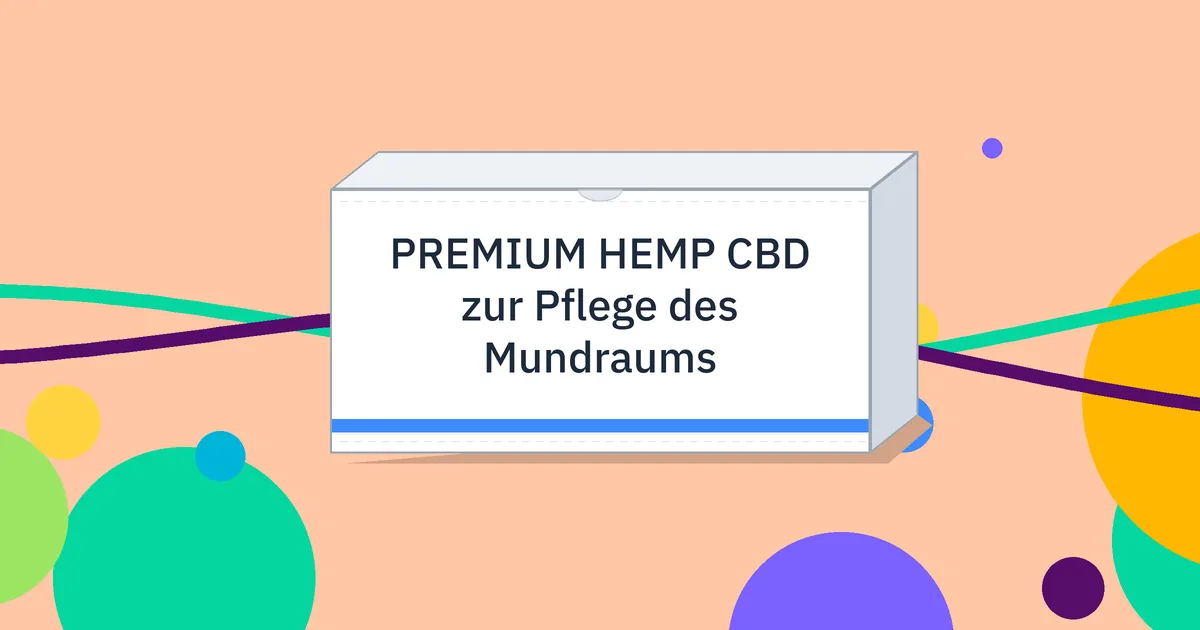 Symbolbild: Packung mit der Aufschrift PREMIUM HEMP CBD zur Pflege des Mundraums (PZN 18825801) – Verfügbarkeit und Bezug in Apotheken in Frankfurt am Main