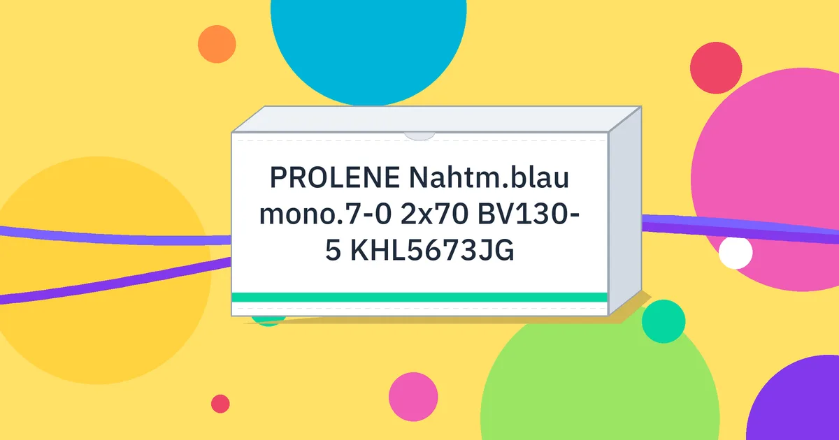 Symbolbild: Packung mit der Aufschrift PROLENE Nahtm.blau mono.7-0 2x70 BV130-5 KHL5673JG (PZN 20855040) – Verfügbarkeit und Bezug in Apotheken in Frankfurt am Main