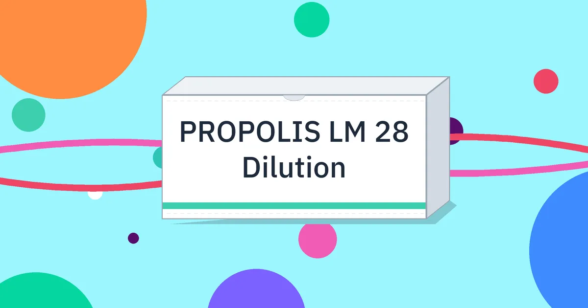 Symbolbild: Packung mit der Aufschrift PROPOLIS LM 28 Dilution (PZN 13044803) – Verfügbarkeit und Bezug in Apotheken in Frankfurt am Main
