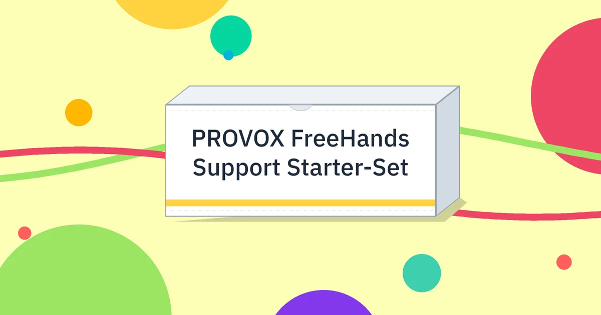 Symbolbild: Packung mit der Aufschrift PROVOX FreeHands Support Starter-Set (PZN 12544768) – Verfügbarkeit und Bezug in Apotheken in Frankfurt am Main