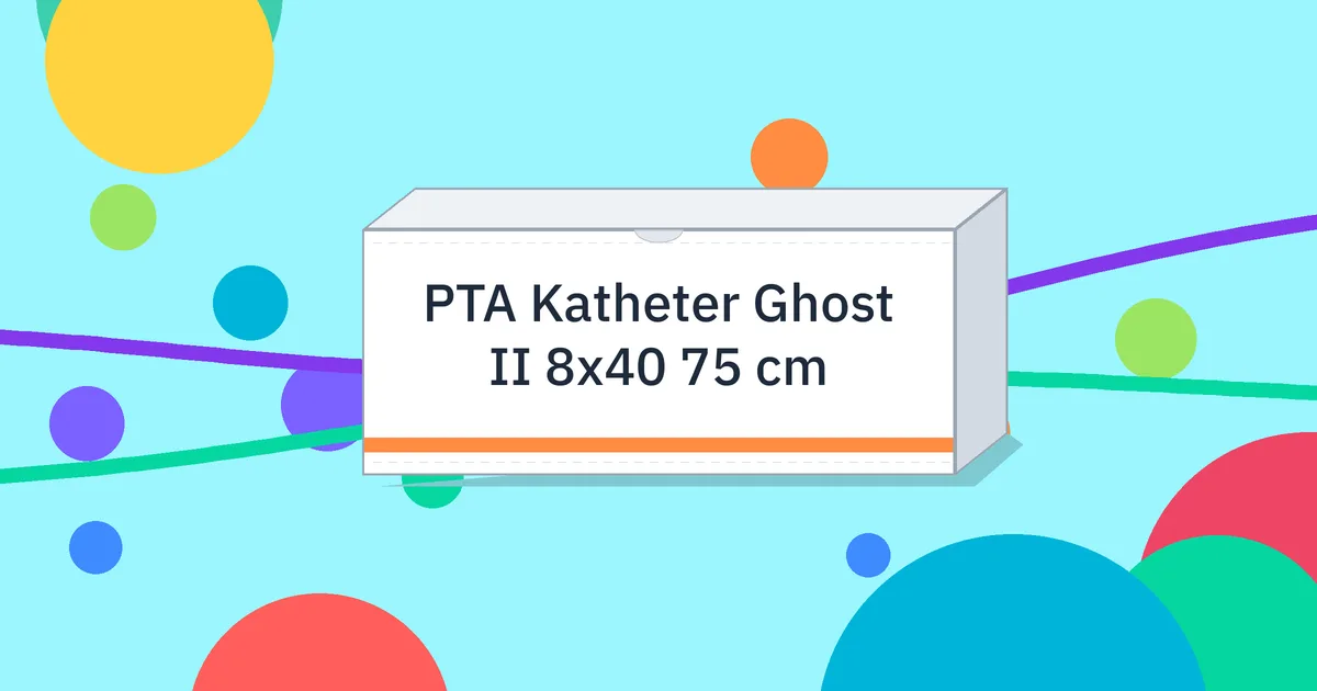 Symbolbild: Packung mit der Aufschrift PTA Katheter Ghost II 8x40 75 cm (PZN 00137101) – Verfügbarkeit und Bezug in Apotheken in Frankfurt am Main