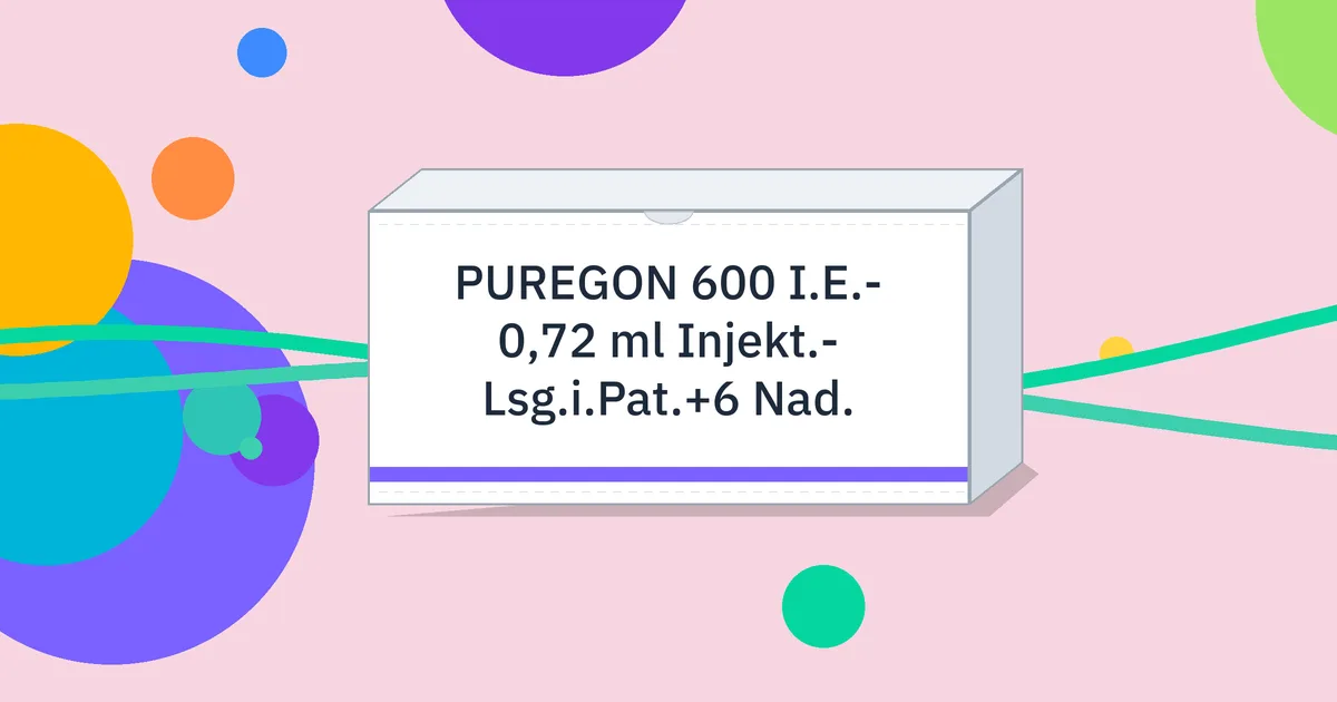 Symbolbild: Packung mit der Aufschrift PUREGON 600 I.E.-0,72 ml Injekt.-Lsg.i.Pat.+6 Nad. (PZN 17905188) – Verfügbarkeit und Bezug in Apotheken in Frankfurt am Main