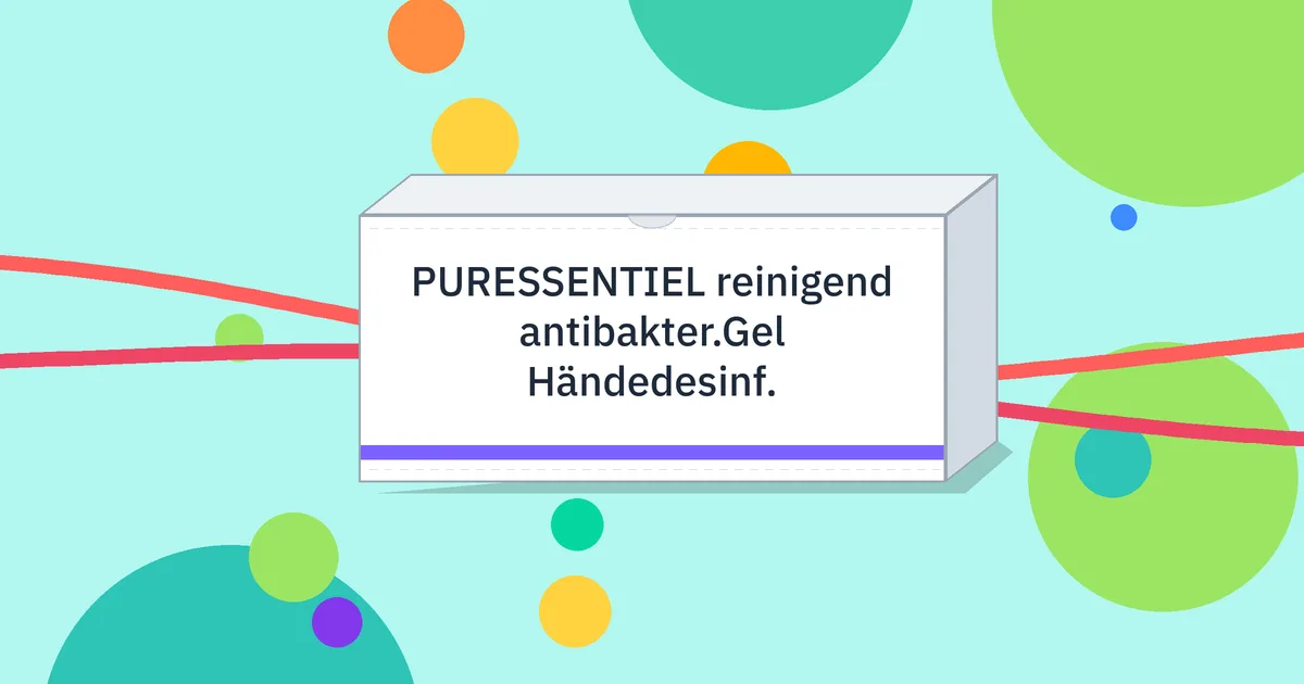 Symbolbild: Packung mit der Aufschrift PURESSENTIEL reinigend antibakter.Gel Händedesinf. (PZN 16021659) – Verfügbarkeit und Bezug in Apotheken in Frankfurt am Main