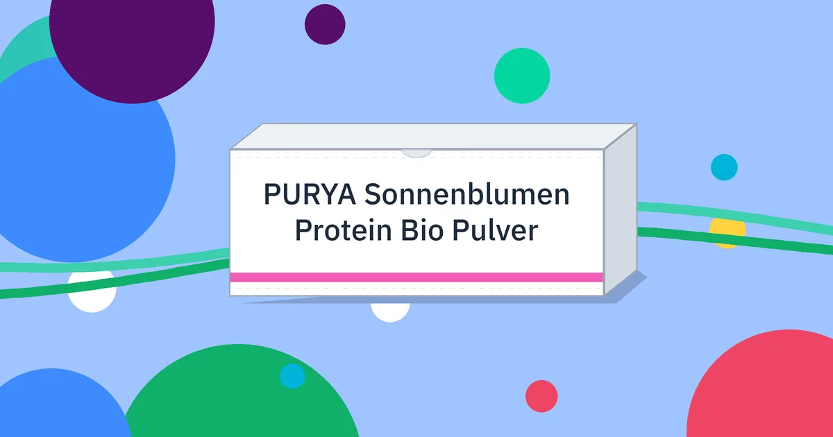 Symbolbild: Packung mit der Aufschrift PURYA Sonnenblumen Protein Bio Pulver (PZN 14277219) – Verfügbarkeit und Bezug in Apotheken in Frankfurt am Main