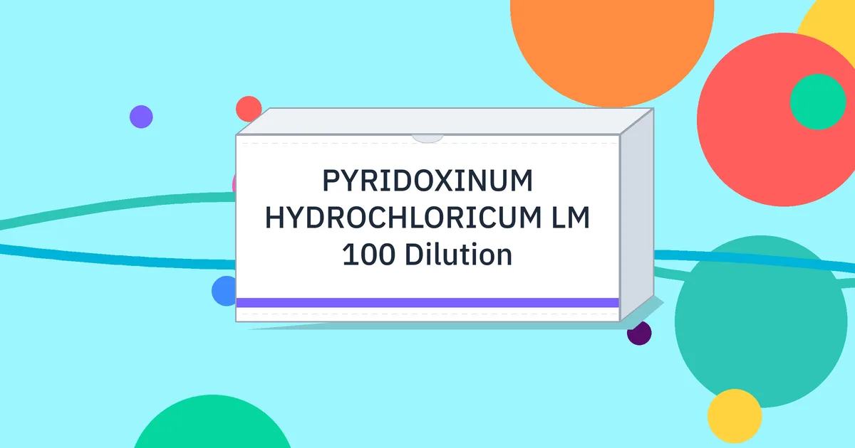 Symbolbild: Packung mit der Aufschrift PYRIDOXINUM HYDROCHLORICUM LM 100 Dilution (PZN 13672540) – Verfügbarkeit und Bezug in Apotheken in Frankfurt am Main