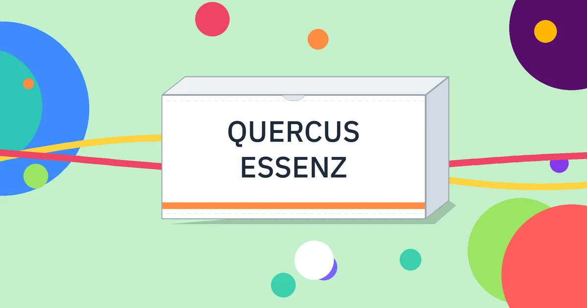 Symbolbild: Packung mit der Aufschrift QUERCUS ESSENZ (PZN 01681404) – Verfügbarkeit und Bezug in Apotheken in Frankfurt am Main