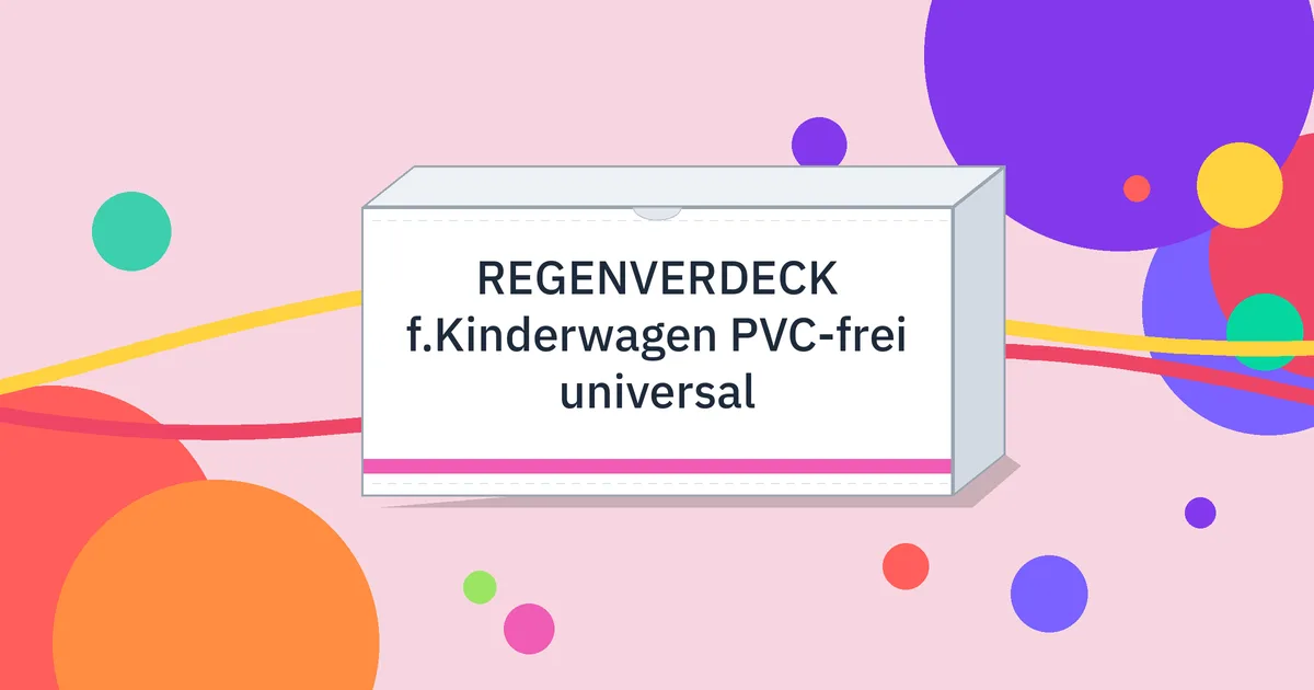 Symbolbild: Packung mit der Aufschrift REGENVERDECK f.Kinderwagen PVC-frei universal (PZN 09067313) – Verfügbarkeit und Bezug in Apotheken in Frankfurt am Main