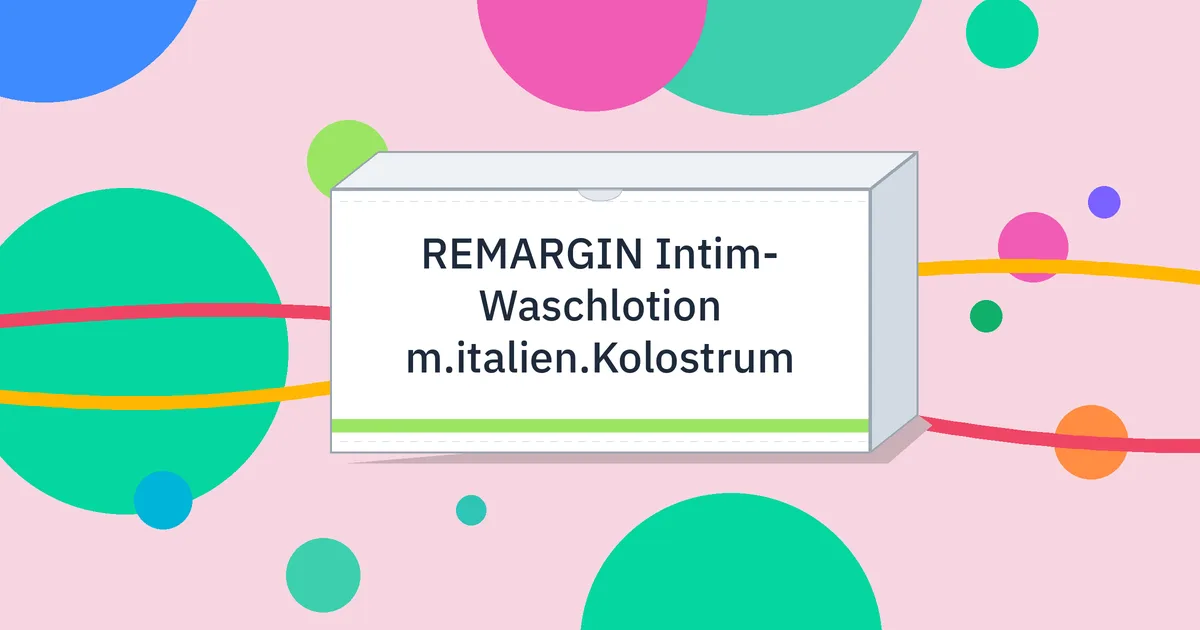 Symbolbild: Packung mit der Aufschrift REMARGIN Intim-Waschlotion m.italien.Kolostrum (PZN 19079263) – Verfügbarkeit und Bezug in Apotheken in Frankfurt am Main