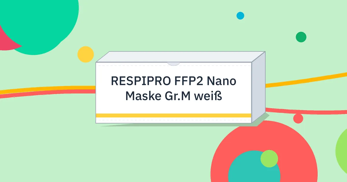 Symbolbild: Packung mit der Aufschrift RESPIPRO FFP2 Nano Maske Gr.M weiß (PZN 19167139) – Verfügbarkeit und Bezug in Apotheken in Frankfurt am Main