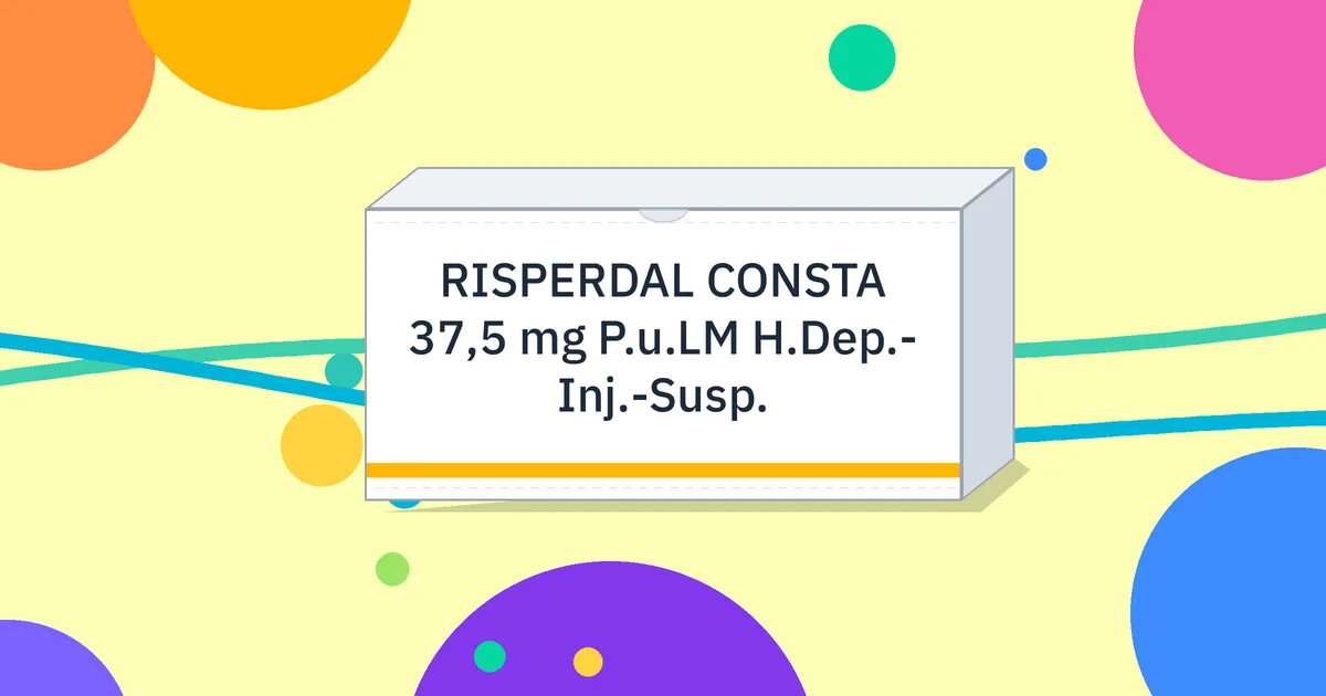 Symbolbild: Packung mit der Aufschrift RISPERDAL CONSTA 37,5 mg P.u.LM H.Dep.-Inj.-Susp. (PZN 06574759) – Verfügbarkeit und Bezug in Apotheken in Frankfurt am Main