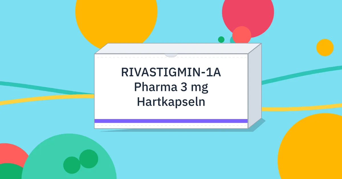 Symbolbild: Packung mit der Aufschrift RIVASTIGMIN-1A Pharma 3 mg Hartkapseln (PZN 09322627) – Verfügbarkeit und Bezug in Apotheken in Frankfurt am Main