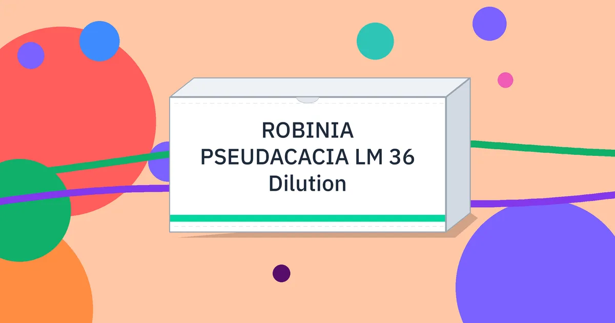 Symbolbild: Packung mit der Aufschrift ROBINIA PSEUDACACIA LM 36 Dilution (PZN 13055149) – Verfügbarkeit und Bezug in Apotheken in Frankfurt am Main