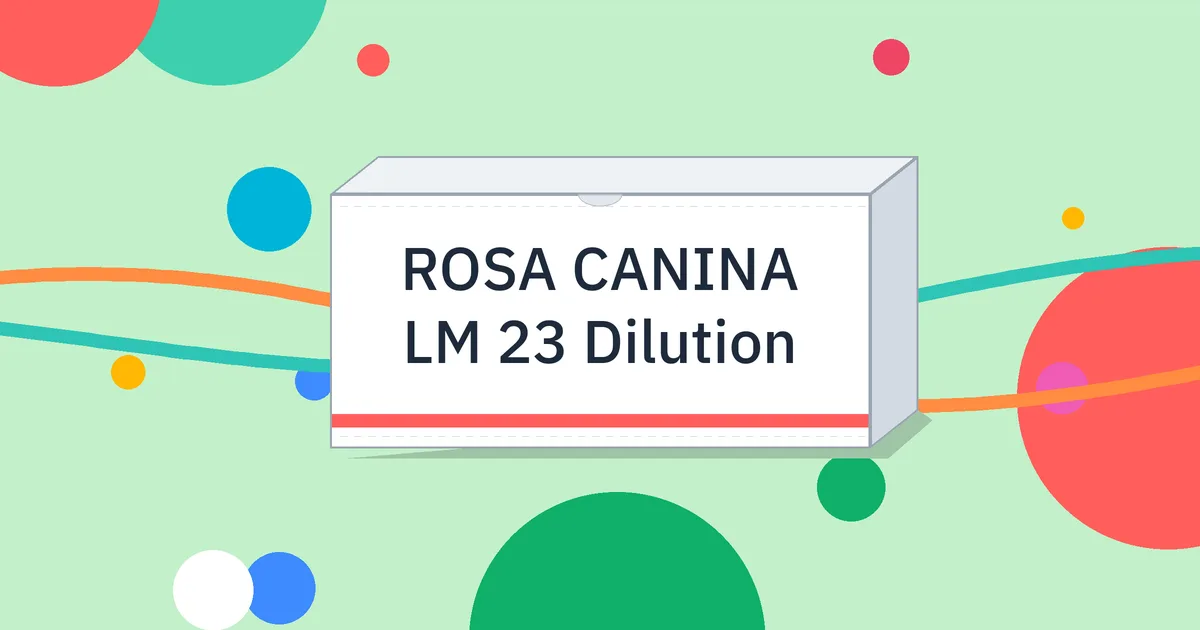 Symbolbild: Packung mit der Aufschrift ROSA CANINA LM 23 Dilution (PZN 13055480) – Verfügbarkeit und Bezug in Apotheken in Frankfurt am Main