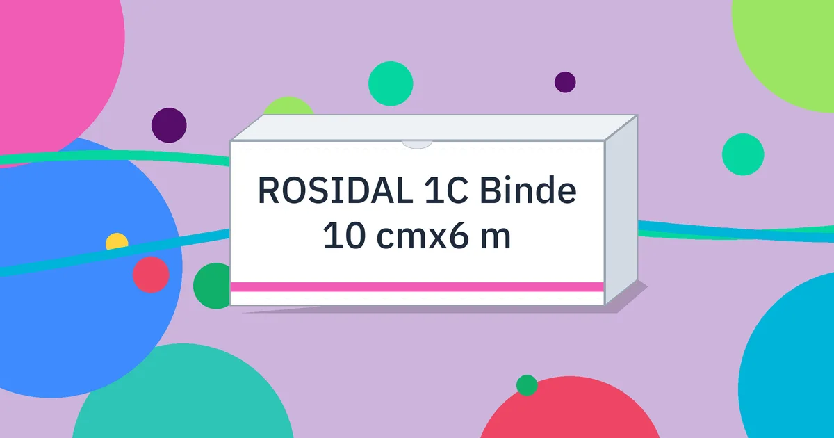 Symbolbild: Packung mit der Aufschrift ROSIDAL 1C Binde 10 cmx6 m (PZN 19814053) – Verfügbarkeit und Bezug in Apotheken in Frankfurt am Main