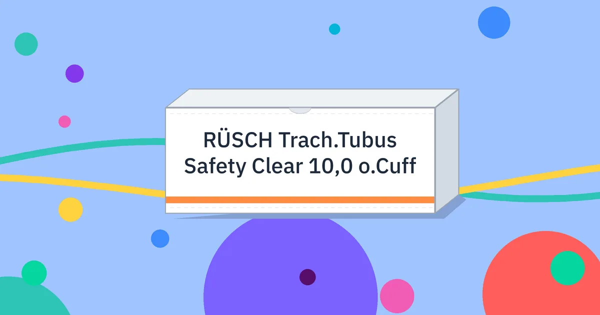 Symbolbild: Packung mit der Aufschrift RÜSCH Trach.Tubus Safety Clear 10,0 o.Cuff (PZN 04247677) – Verfügbarkeit und Bezug in Apotheken in Frankfurt am Main
