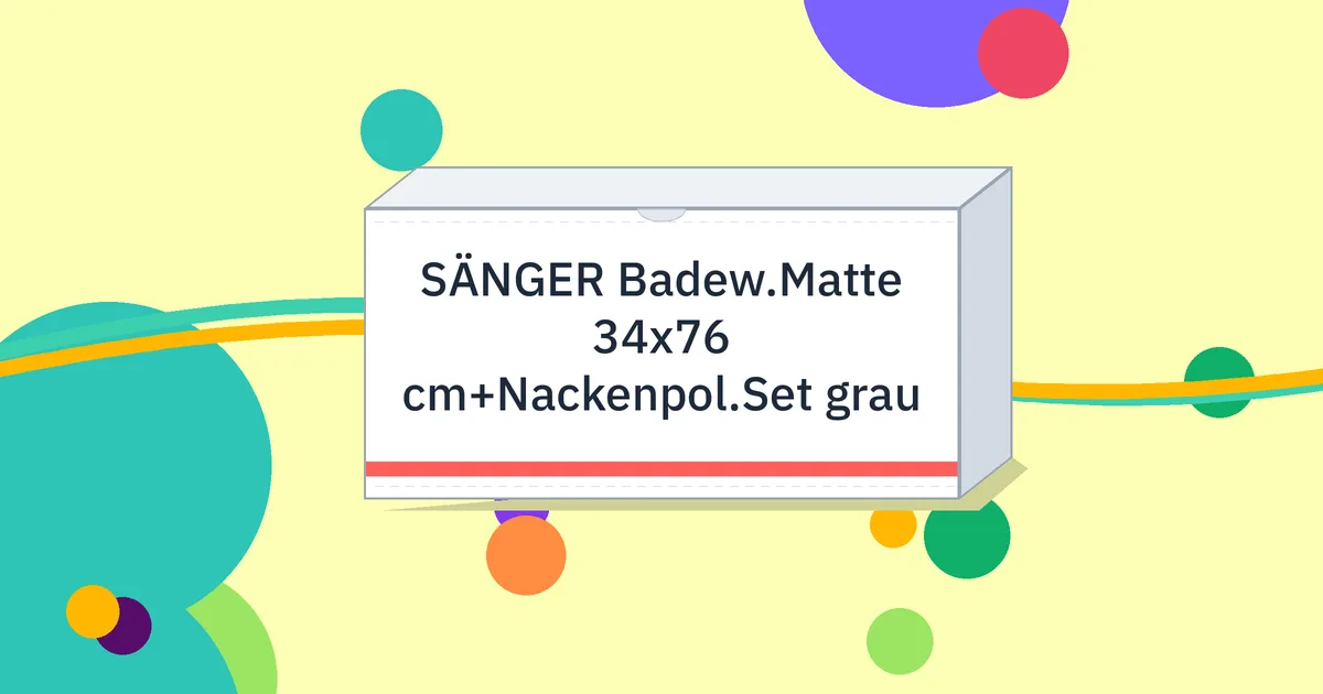 Symbolbild: Packung mit der Aufschrift SÄNGER Badew.Matte 34x76 cm+Nackenpol.Set grau (PZN 04115591) – Verfügbarkeit und Bezug in Apotheken in Frankfurt am Main
