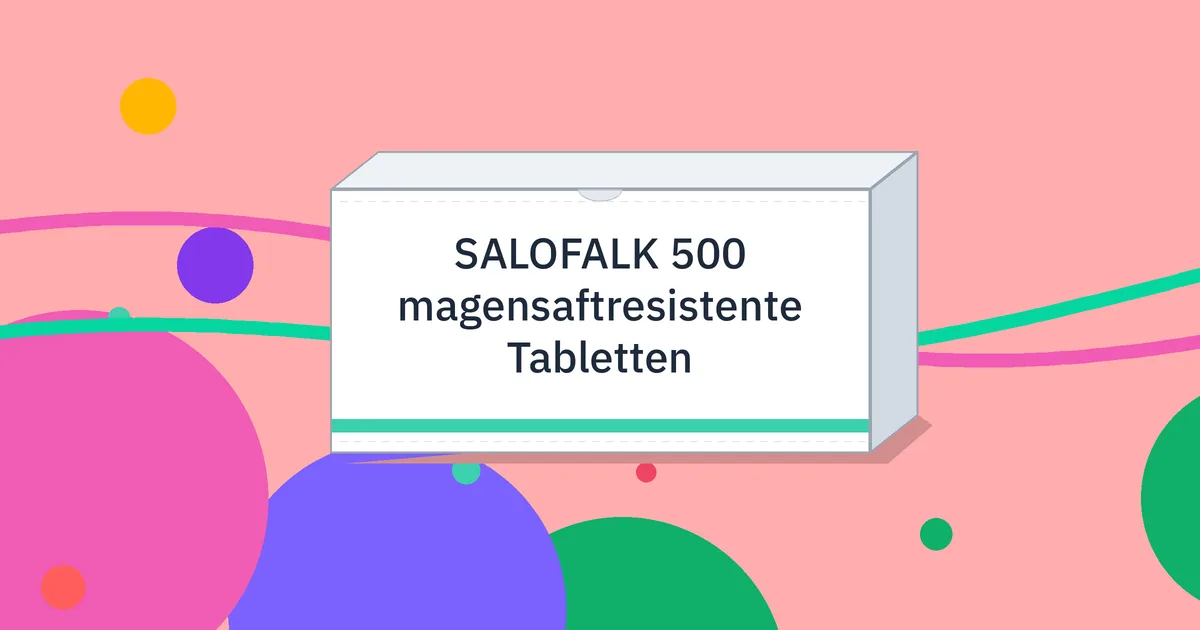 Symbolbild: Packung mit der Aufschrift SALOFALK 500 magensaftresistente Tabletten (PZN 02232223) – Verfügbarkeit und Bezug in Apotheken in Frankfurt am Main
