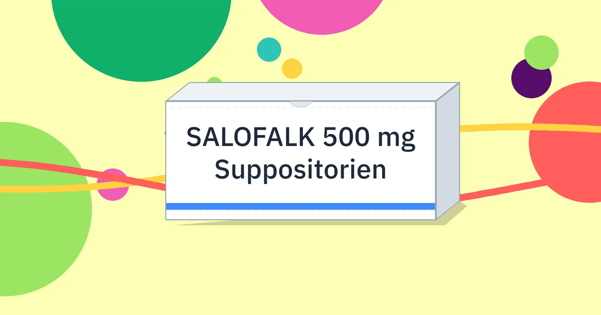Symbolbild: Packung mit der Aufschrift SALOFALK 500 mg Suppositorien (PZN 14403581) – Verfügbarkeit und Bezug in Apotheken in Frankfurt am Main