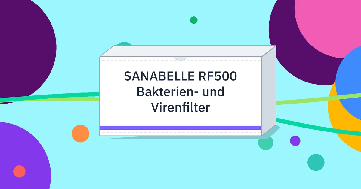 Symbolbild: Packung mit der Aufschrift SANABELLE RF500 Bakterien- und Virenfilter (PZN 10224551) – Verfügbarkeit und Bezug in Apotheken in Frankfurt am Main