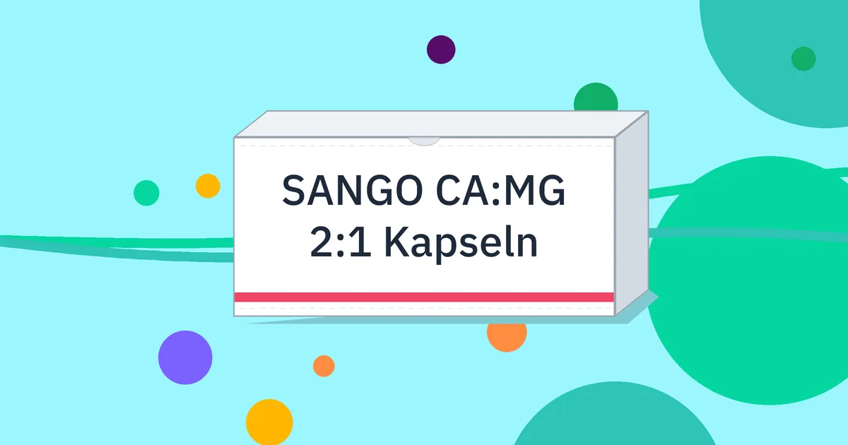 Symbolbild: Packung mit der Aufschrift SANGO CA:MG 2:1 Kapseln (PZN 15738007) – Verfügbarkeit und Bezug in Apotheken in Frankfurt am Main
