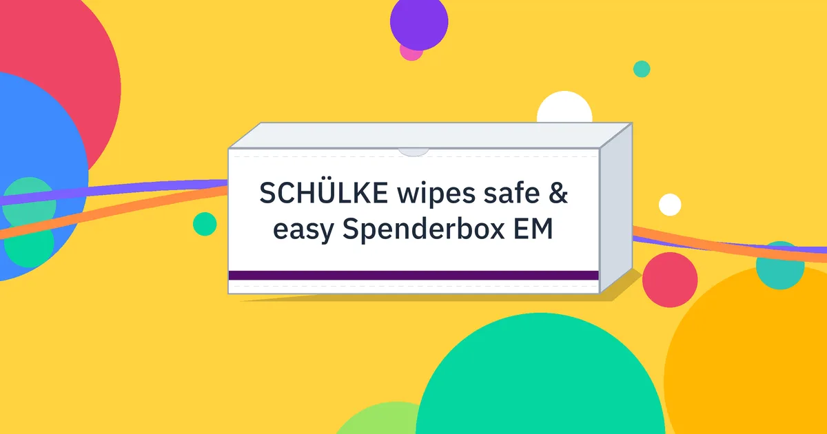 Symbolbild: Packung mit der Aufschrift SCHÜLKE wipes safe & easy Spenderbox EM (PZN 18050458) – Verfügbarkeit und Bezug in Apotheken in Frankfurt am Main
