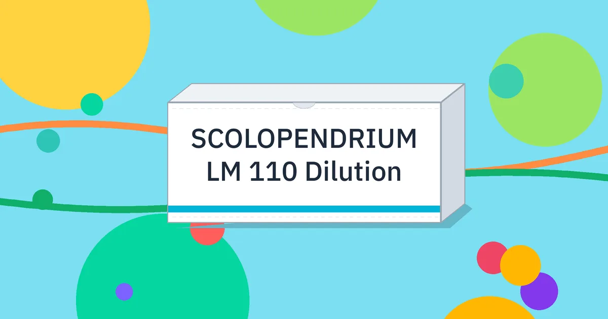 Symbolbild: Packung mit der Aufschrift SCOLOPENDRIUM LM 110 Dilution (PZN 13690845) – Verfügbarkeit und Bezug in Apotheken in Frankfurt am Main
