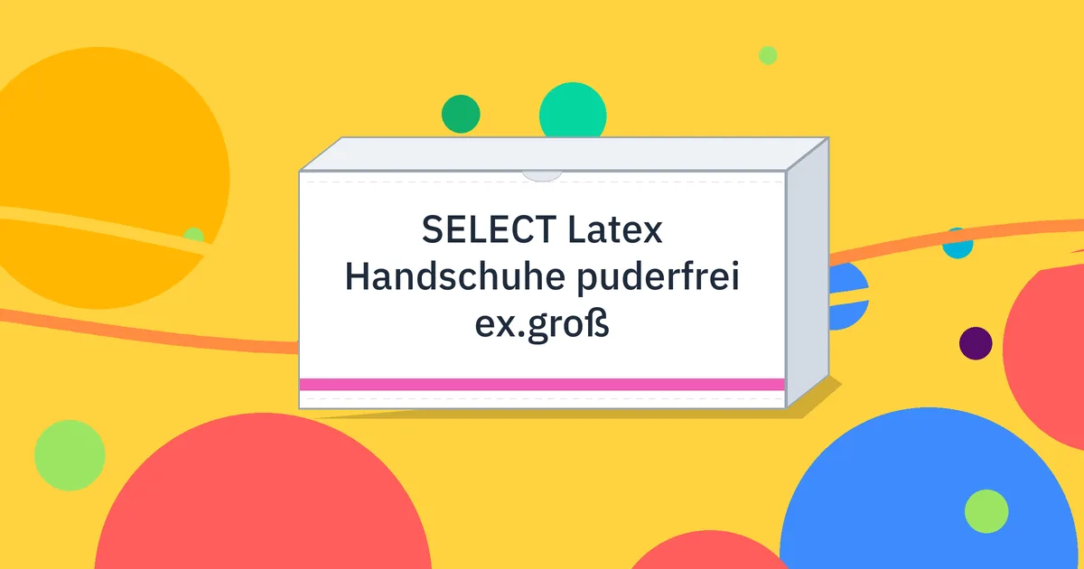 Symbolbild: Packung mit der Aufschrift SELECT Latex Handschuhe puderfrei ex.groß (PZN 03362212) – Verfügbarkeit und Bezug in Apotheken in Frankfurt am Main
