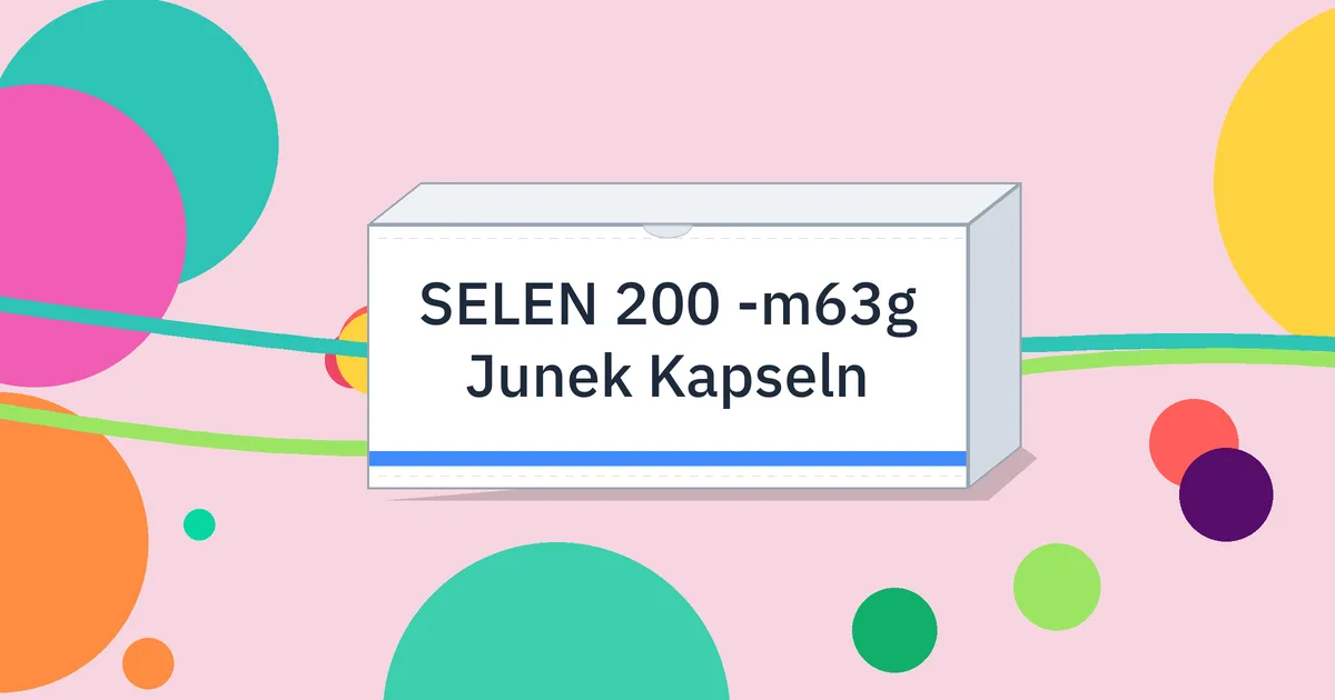 Symbolbild: Packung mit der Aufschrift SELEN 200 -m63g Junek Kapseln (PZN 01102553) – Verfügbarkeit und Bezug in Apotheken in Frankfurt am Main