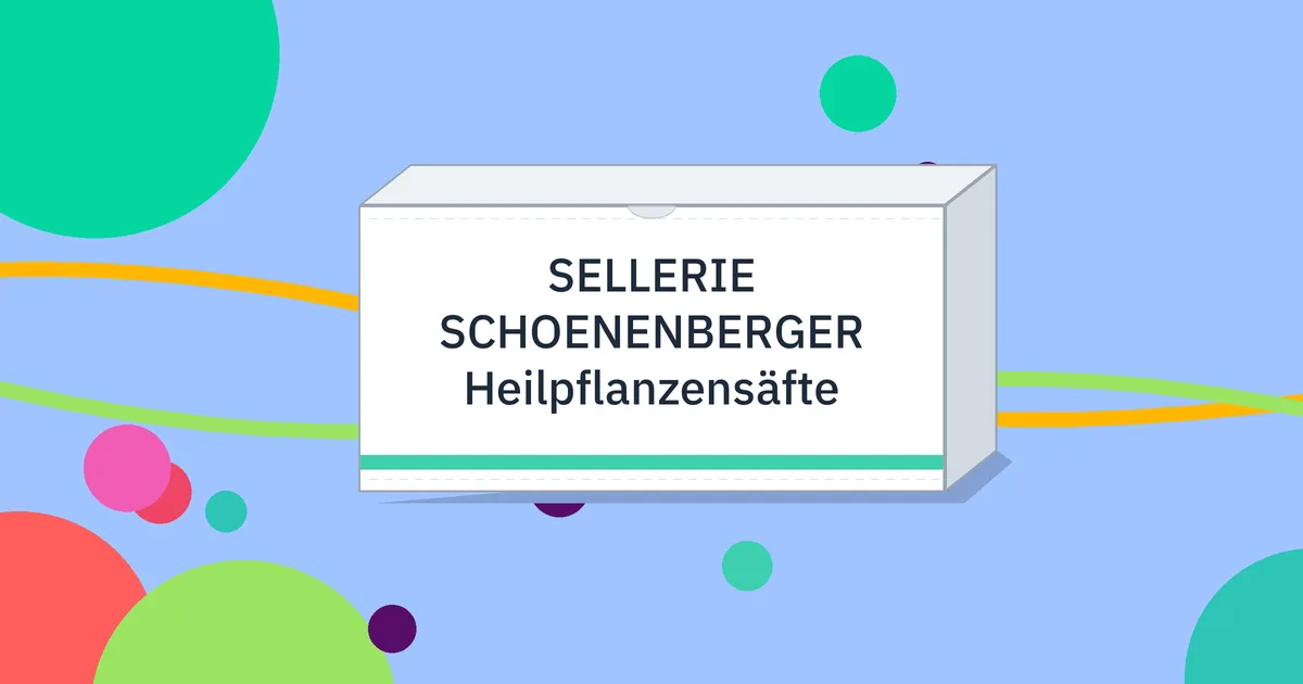 Symbolbild: Packung mit der Aufschrift SELLERIE SCHOENENBERGER Heilpflanzensäfte (PZN 00699655) – Verfügbarkeit und Bezug in Apotheken in Frankfurt am Main