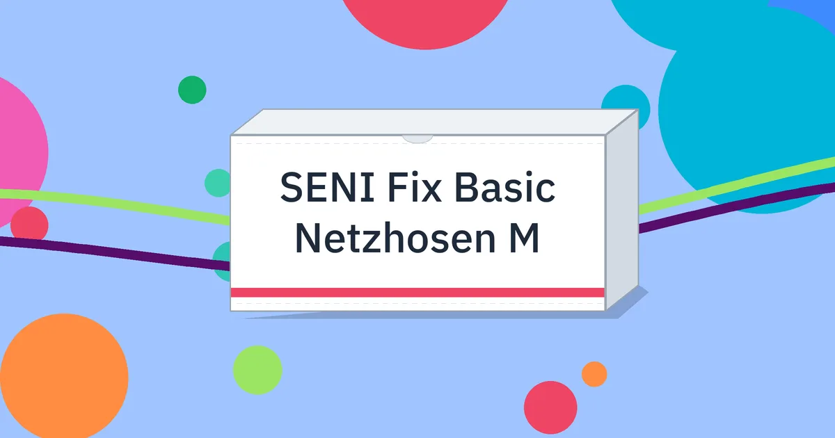 Symbolbild: Packung mit der Aufschrift SENI Fix Basic Netzhosen M (PZN 03169001) – Verfügbarkeit und Bezug in Apotheken in Frankfurt am Main