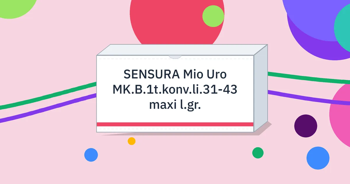 Symbolbild: Packung mit der Aufschrift SENSURA Mio Uro MK.B.1t.konv.li.31-43 maxi l.gr. (PZN 11099450) – Verfügbarkeit und Bezug in Apotheken in Frankfurt am Main