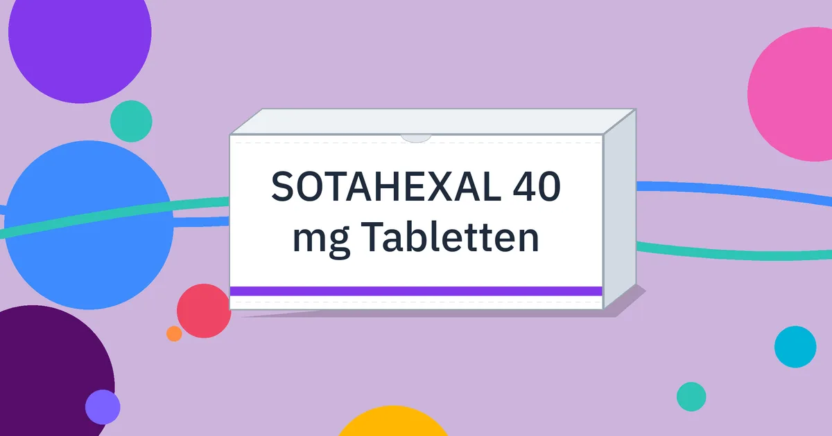 Symbolbild: Packung mit der Aufschrift SOTAHEXAL 40 mg Tabletten (PZN 07254229) – Verfügbarkeit und Bezug in Apotheken in Frankfurt am Main