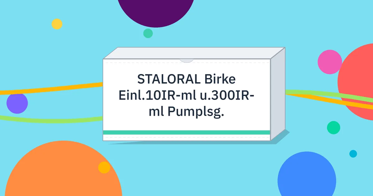 Symbolbild: Packung mit der Aufschrift STALORAL Birke Einl.10IR-ml u.300IR-ml Pumplsg. (PZN 15784668) – Verfügbarkeit und Bezug in Apotheken in Frankfurt am Main
