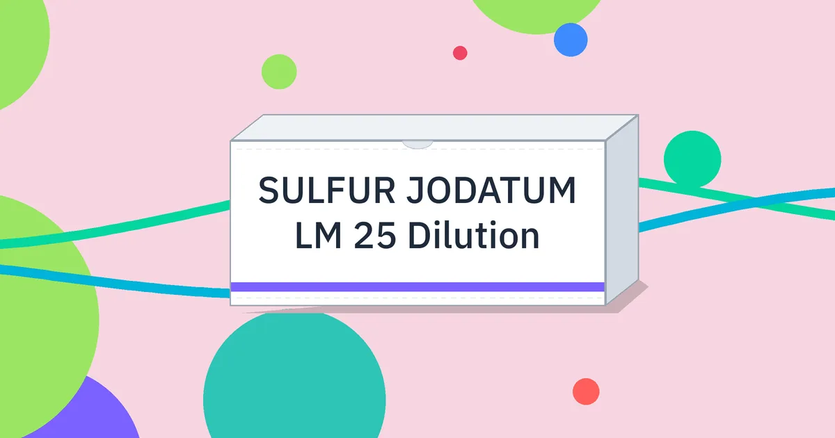 Symbolbild: Packung mit der Aufschrift SULFUR JODATUM LM 25 Dilution (PZN 13210466) – Verfügbarkeit und Bezug in Apotheken in Frankfurt am Main