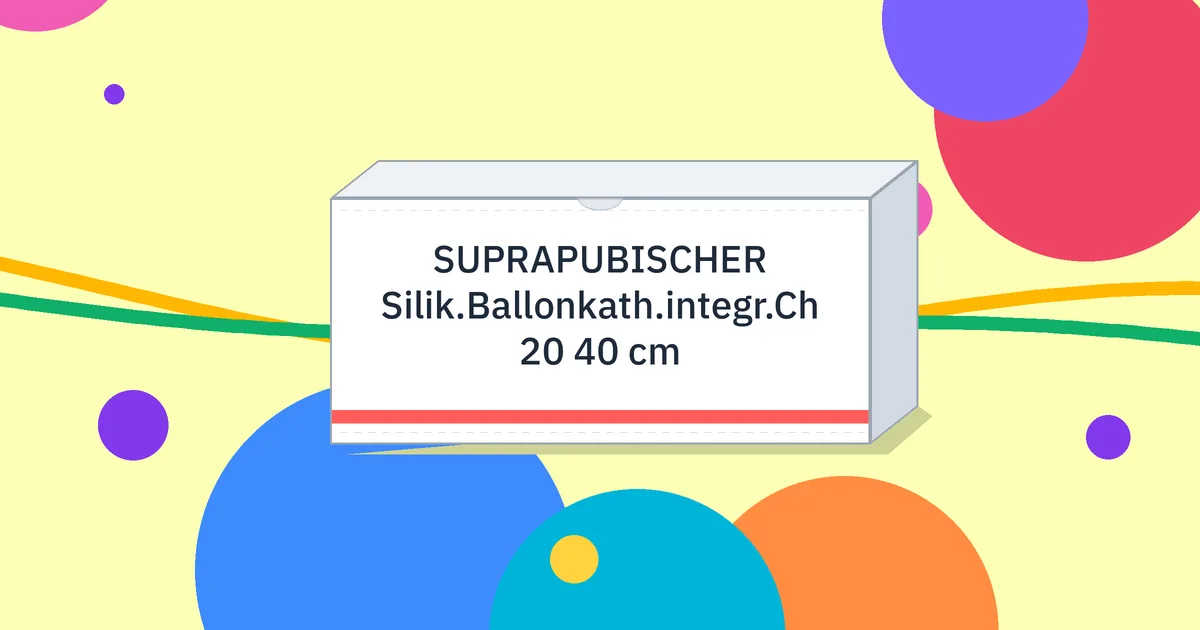 Symbolbild: Packung mit der Aufschrift SUPRAPUBISCHER Silik.Ballonkath.integr.Ch 20 40 cm (PZN 10981789) – Verfügbarkeit und Bezug in Apotheken in Frankfurt am Main