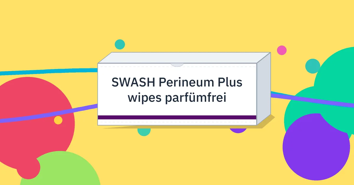 Symbolbild: Packung mit der Aufschrift SWASH Perineum Plus wipes parfümfrei (PZN 16664736) – Verfügbarkeit und Bezug in Apotheken in Frankfurt am Main