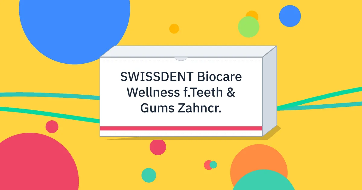Symbolbild: Packung mit der Aufschrift SWISSDENT Biocare Wellness f.Teeth & Gums Zahncr. (PZN 11847662) – Verfügbarkeit und Bezug in Apotheken in Frankfurt am Main