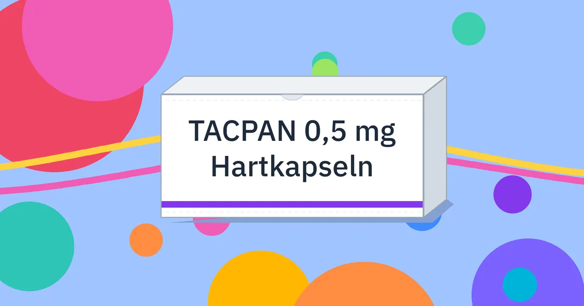 Symbolbild: Packung mit der Aufschrift TACPAN 0,5 mg Hartkapseln (PZN 08400443) – Verfügbarkeit und Bezug in Apotheken in Frankfurt am Main