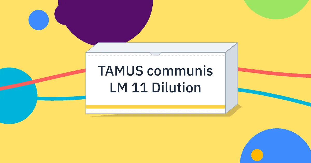 Symbolbild: Packung mit der Aufschrift TAMUS communis LM 11 Dilution (PZN 13687257) – Verfügbarkeit und Bezug in Apotheken in Frankfurt am Main