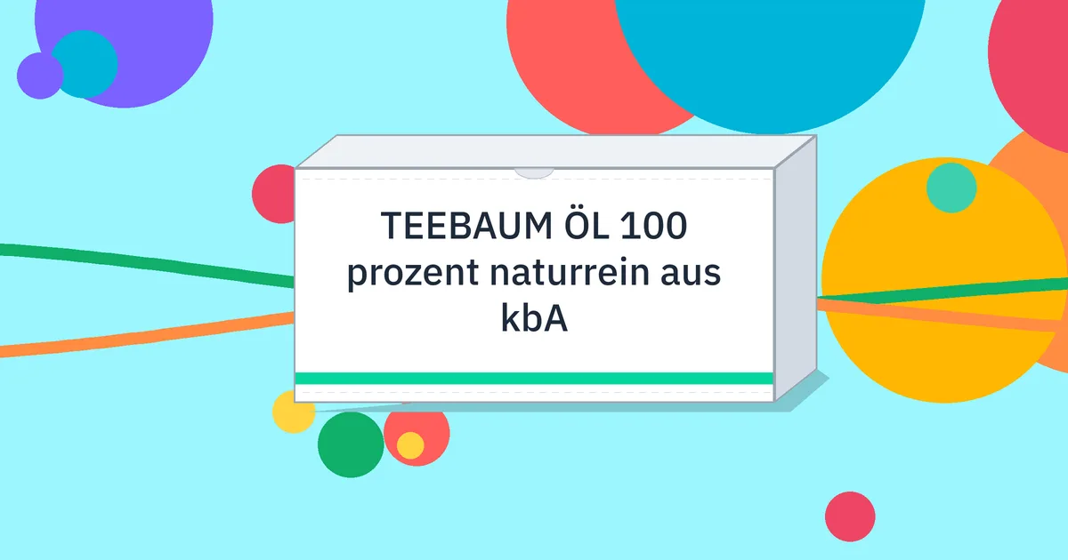 Symbolbild: Packung mit der Aufschrift TEEBAUM ÖL 100 prozent naturrein aus kbA (PZN 07287654) – Verfügbarkeit und Bezug in Apotheken in Frankfurt am Main