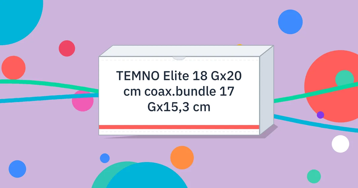 Symbolbild: Packung mit der Aufschrift TEMNO Elite 18 Gx20 cm coax.bundle 17 Gx15,3 cm (PZN 18765358) – Verfügbarkeit und Bezug in Apotheken in Frankfurt am Main