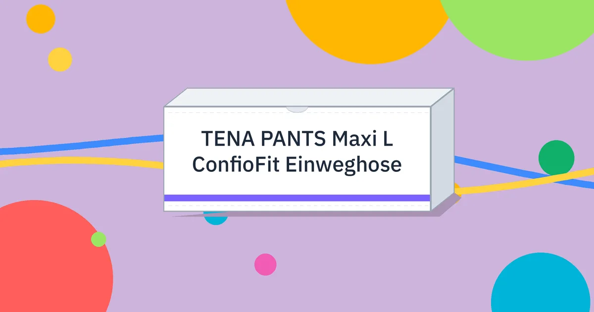 Symbolbild: Packung mit der Aufschrift TENA PANTS Maxi L ConfioFit Einweghose (PZN 09703677) – Verfügbarkeit und Bezug in Apotheken in Frankfurt am Main