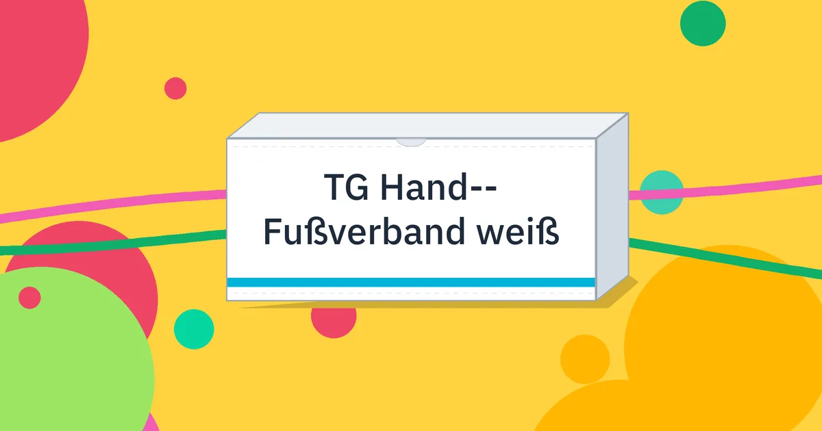 Symbolbild: Packung mit der Aufschrift TG Hand--Fußverband weiß (PZN 15431119) – Verfügbarkeit und Bezug in Apotheken in Frankfurt am Main