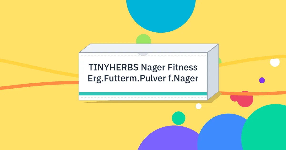 Symbolbild: Packung mit der Aufschrift TINYHERBS Nager Fitness Erg.Futterm.Pulver f.Nager (PZN 19623749) – Verfügbarkeit und Bezug in Apotheken in Frankfurt am Main